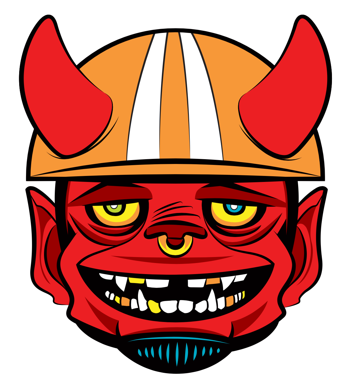 Devil Horns Flairs for Motorcycle, Ski Helmet | Helmet Flair