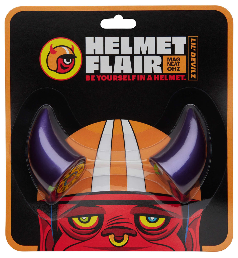 Devil Horns Flairs for Motorcycle, Ski Helmet | Helmet Flair