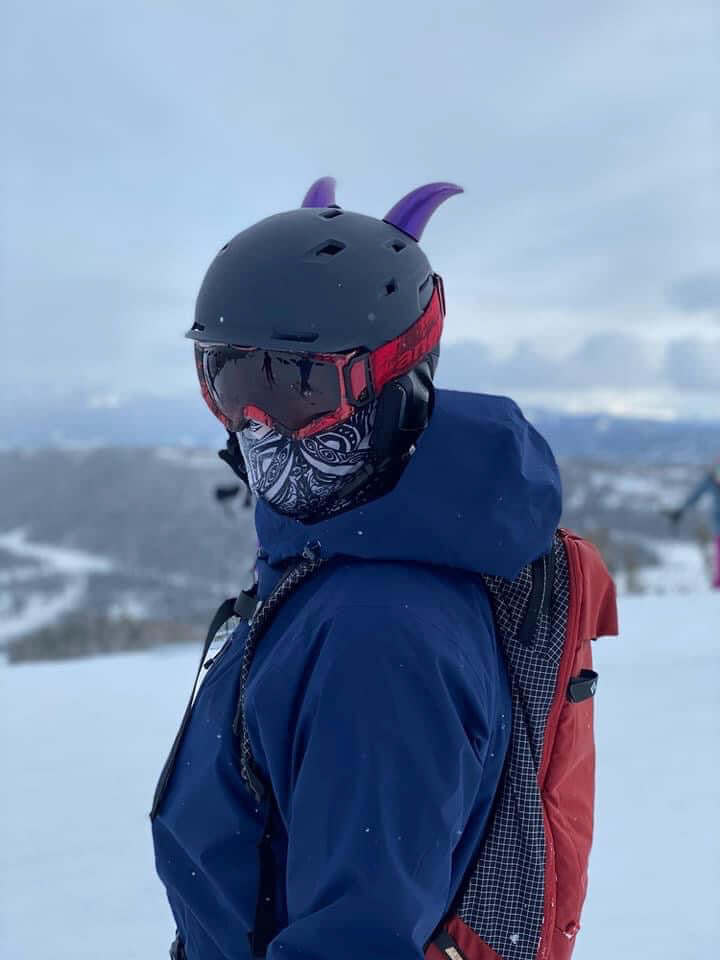 Buy Large Purple Devil Horns for Helmet | Helmet Flair